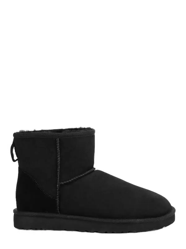 UGG Classic Heritage Suede & Shearling Classic Mini Bomber Boots - Black