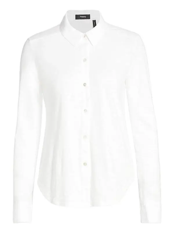 Theory Riduro Organic Cotton Shirt - White