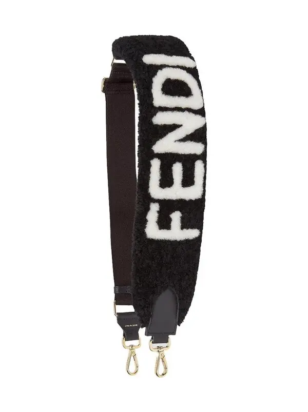 Fendi Logo Shearling Strap - Nero