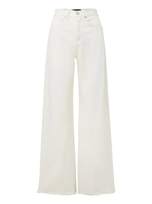 Veronica Beard Taylor High-rise Wide-leg Jeans - Ecru