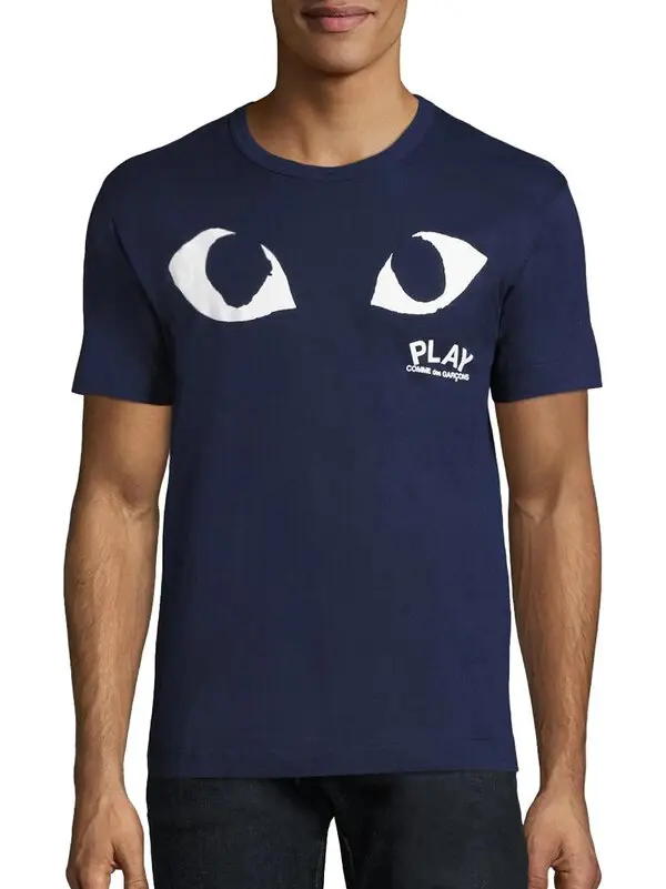 Play Comme Des Garcon Short Sleeve Eye T-shirt - Navy