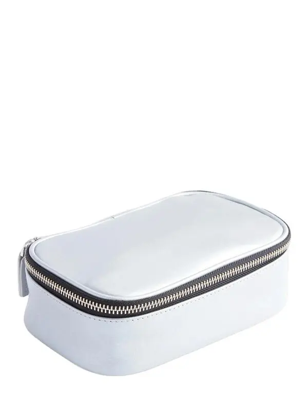 ROYCE NEW YORK Zippered Travel Tech Organizer Case - Silver