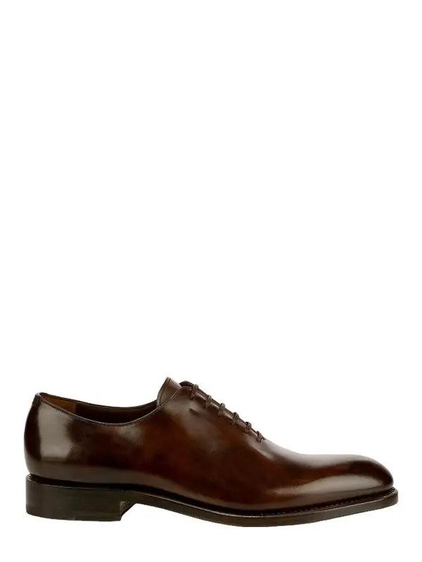 FERRAGAMO Angiolo Lace-up Leather Dress Shoes - Brown