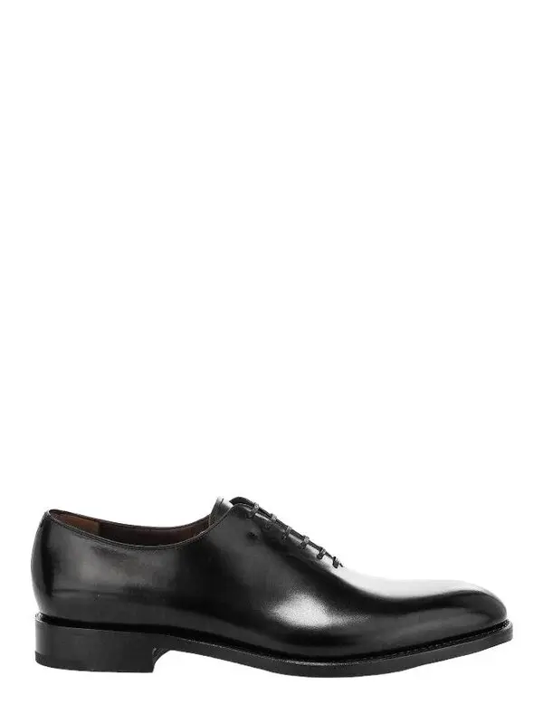 FERRAGAMO Angiolo Lace-up Leather Dress Shoes - Nero