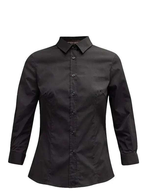 Carolina Herrera Classic Cotton Blouse - Black