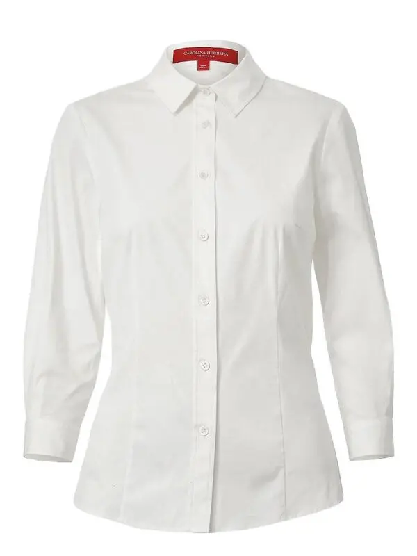Carolina Herrera Classic Cotton Blouse - White