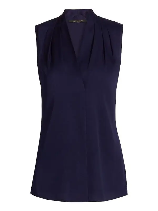 Kobi Halperin Mila Sleeveless Silk-blend Blouse - Midnight Blue