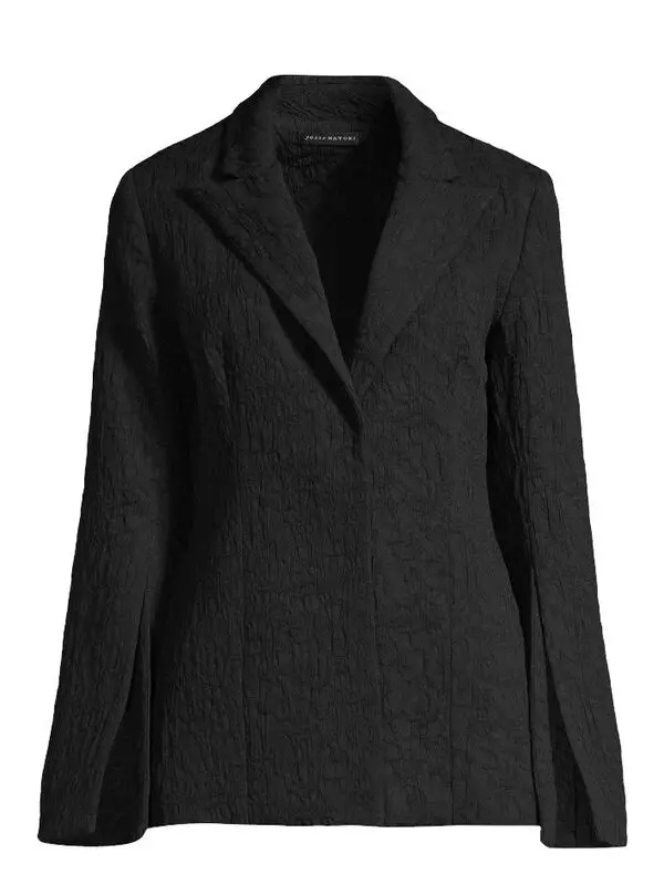 Natori Textured Split Sleeve Blazer - Black