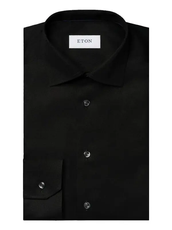 Eton Slim-fit Twill Dress Shirt - Black