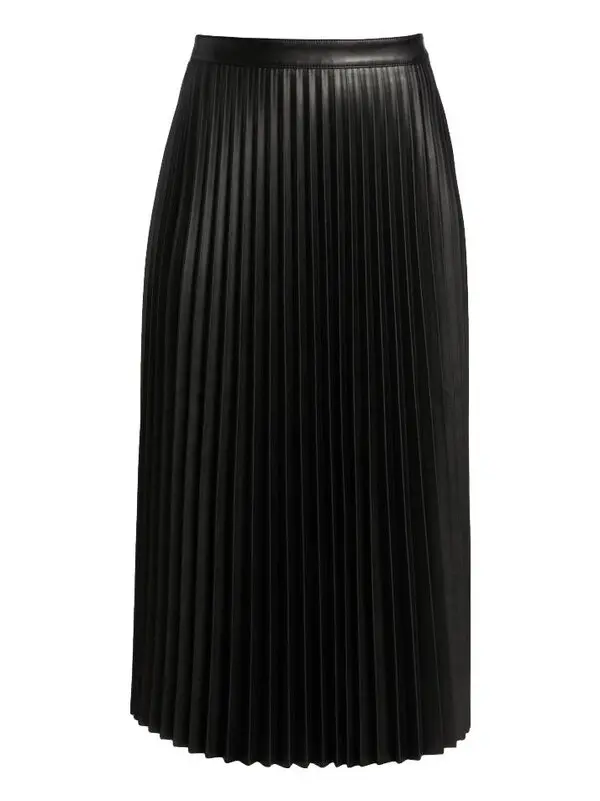 Proenza Schouler White Label Pleated Faux-leather Midi-skirt - Black