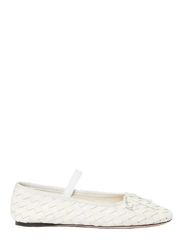 LOEFFLER RANDALL Leonie Leather Ballet Flats - Cream