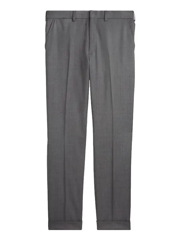 Ralph Lauren Purple Label Greg Flat-front Wool Pants - Grey
