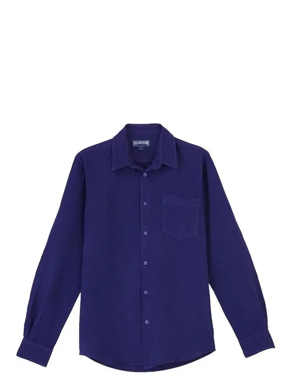 Vilebrequin Long-sleeve Linen Shirt - Midnight