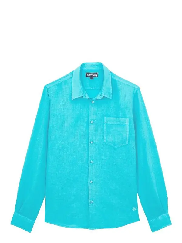 Vilebrequin Long-sleeve Linen Shirt - Vert Disco