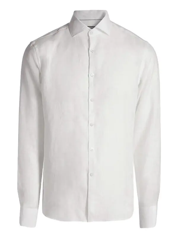 Canali Linen Sport Shirt - White