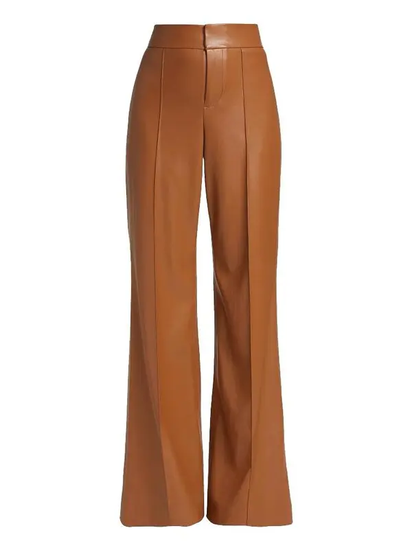 Alice + Olivia Dylan Wide-leg Vegan Leather Pants - Camel