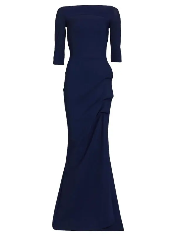 Chiara Boni La Petite Robe Kate Slit-detail Boatneck Gown - Blue Notte