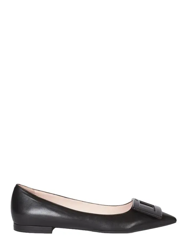 ROGER VIVIER Gommettine Leather Flats - Black