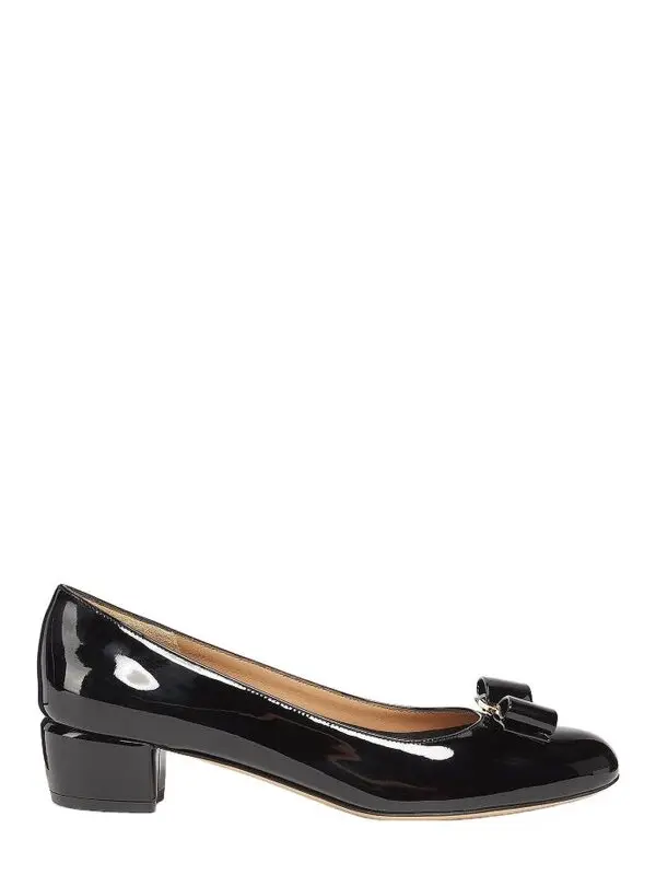 FERRAGAMO Vara 45mm Patent Leather Pumps - Black
