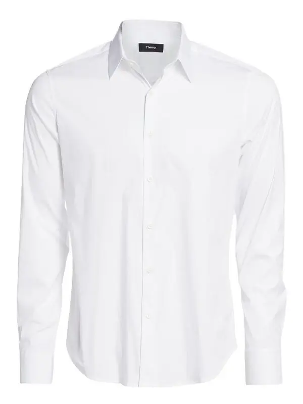 Theory Sylvain Wealth Poplin Long-sleeve Shirt - White