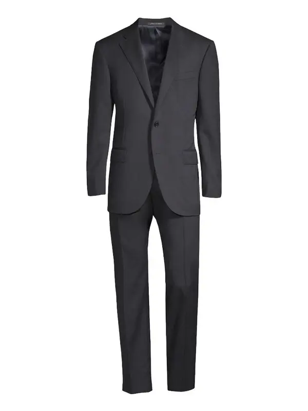 Corneliani Regular-fit Solid Woven Wool Suit - Dark Blue