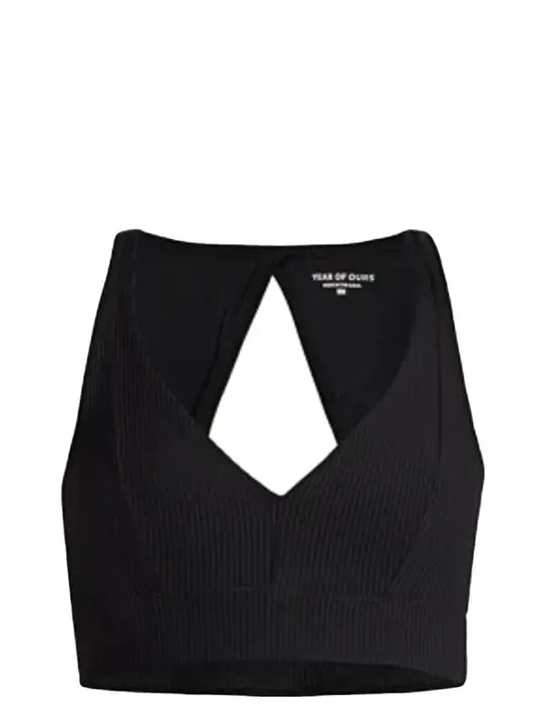 Year Of Ours Victoria Ribbed Sports Bra - Black