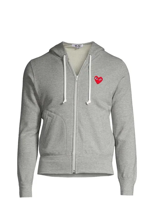 Play Comme Des Garcon Play Zip Hooded Sweater - Grey