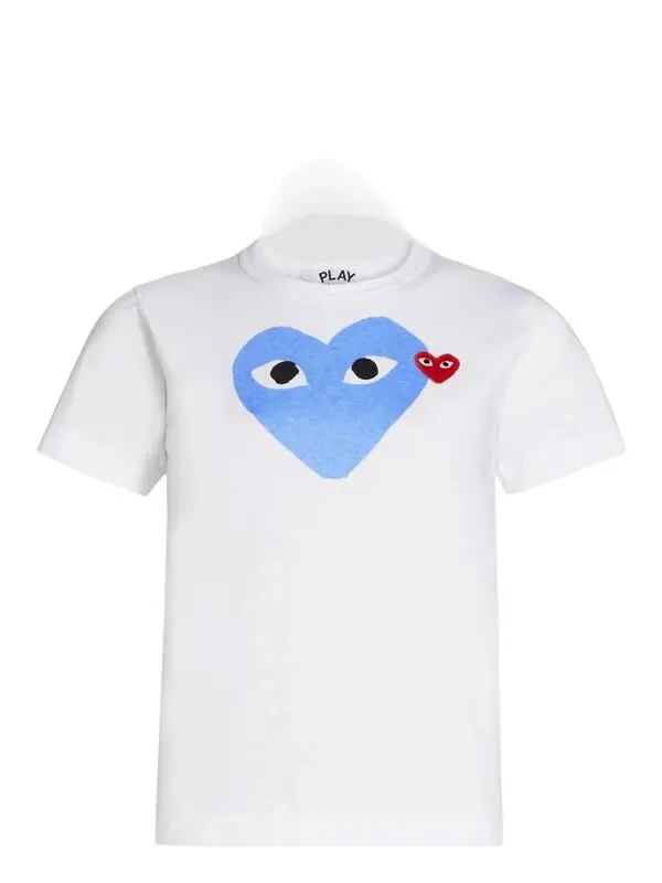 Play Comme Des Garcon Double Heart T-shirt - Blue