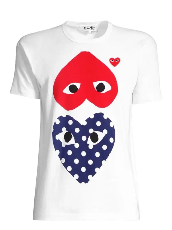 Play Comme Des Garcon Polka Dot Heart T-shirt - White