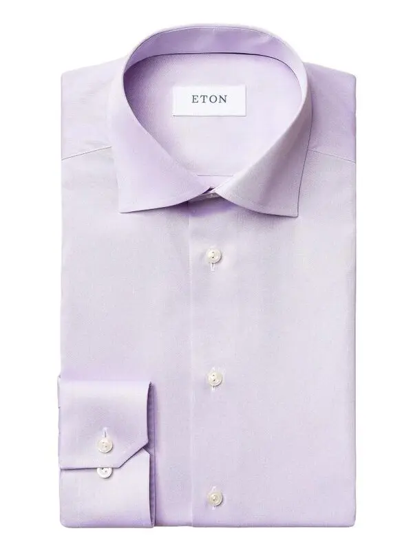 Eton Contemporary-fit Twill Dress Shirt - Purple