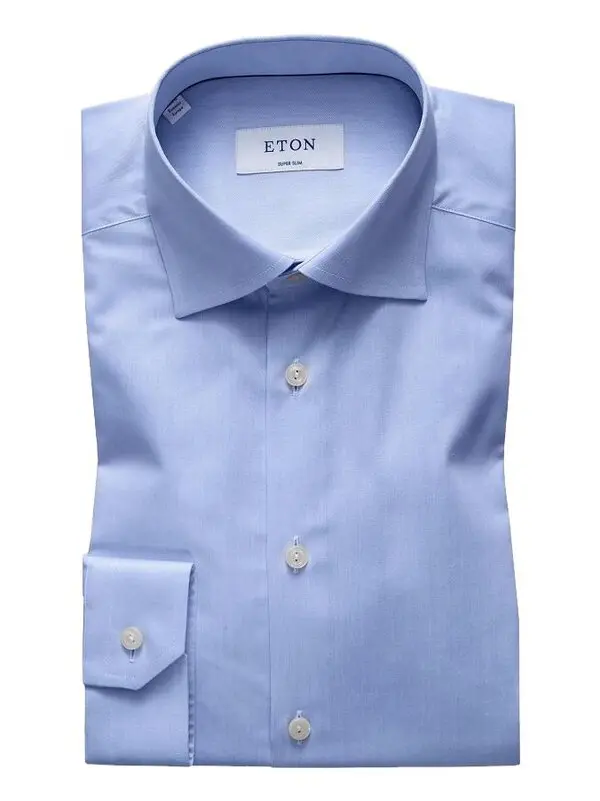 Eton Super Slim-fit Twill Dress Shirt - Blue