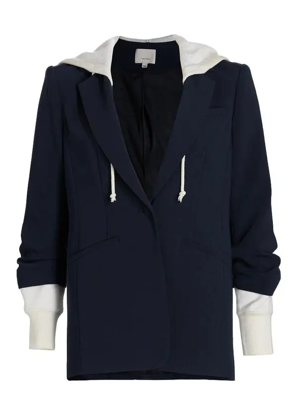 Cinq À Sept Khloe Hooded Blazer - Navy Ivory