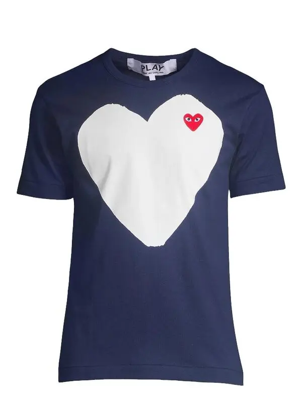 Play Comme Des Garcon Heart In Heart Graphic Tee - Navy