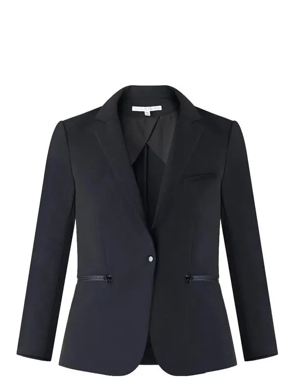 Veronica Beard Core Scuba Schoolboy Jacket - Black