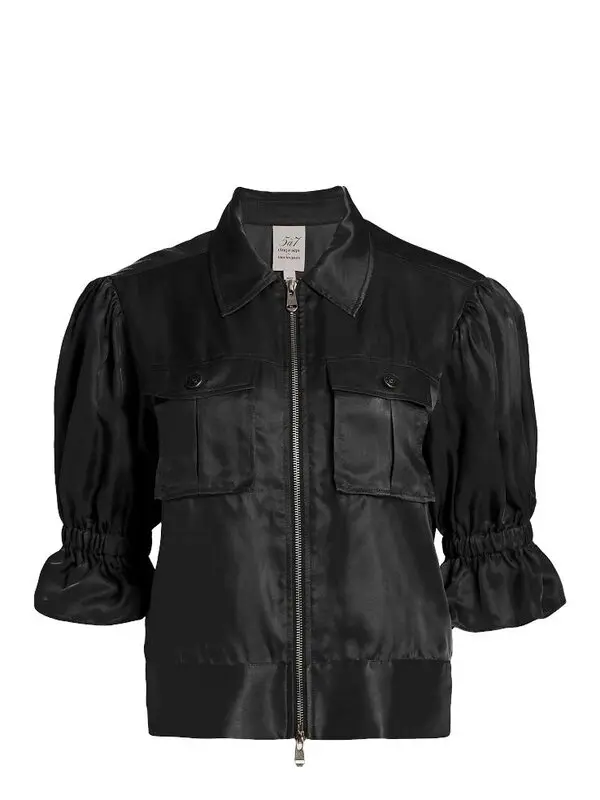 Cinq À Sept Holly Puff-sleeve Utility Jacket - Black