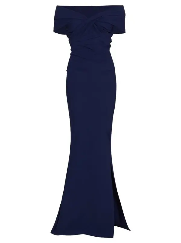 Chiara Boni La Petite Robe Stretch Jersey Fishtail Gown - Blue Notte
