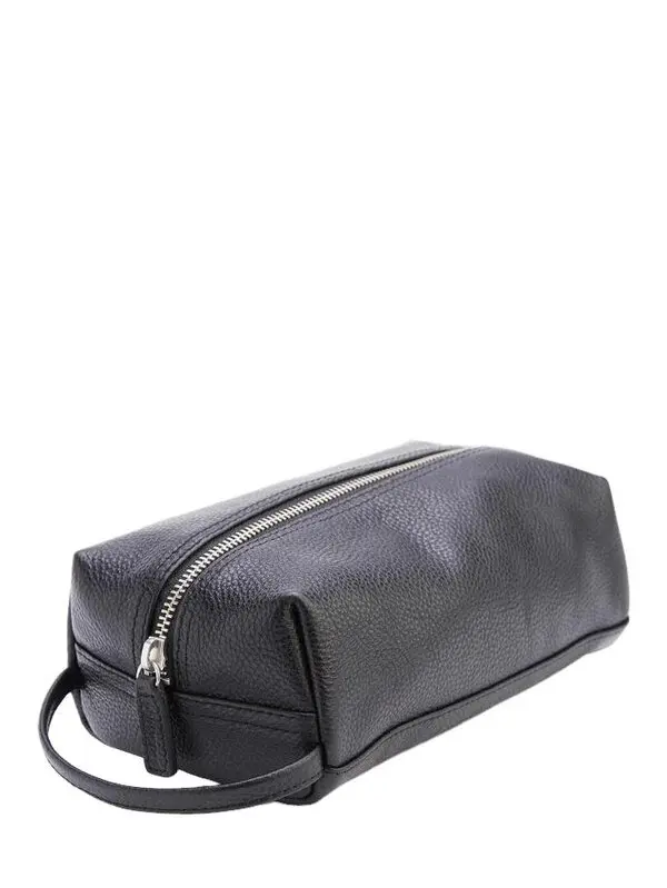 ROYCE NEW YORK Compact Leather Toiletry Bag - Black