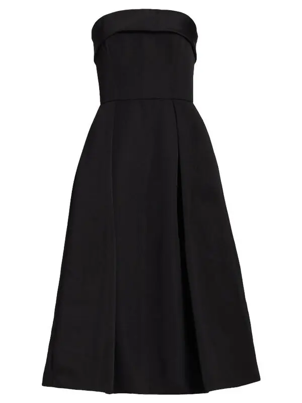 Amsale Faille Strapless Dress - Black