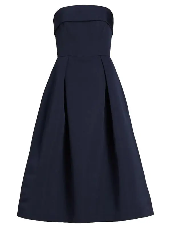 Amsale Faille Strapless Dress - Navy