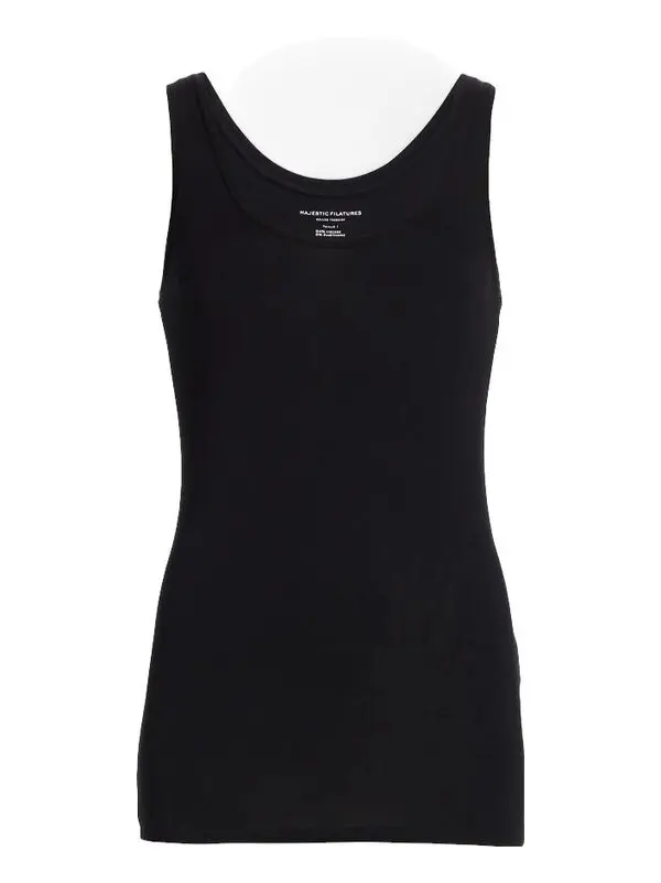 Majestic Filatures Soft Touch Scoop-neck Tank - Noir