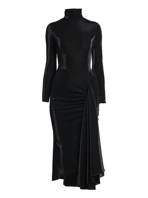 Giorgio Armani Draped Jersey Dress - Nero