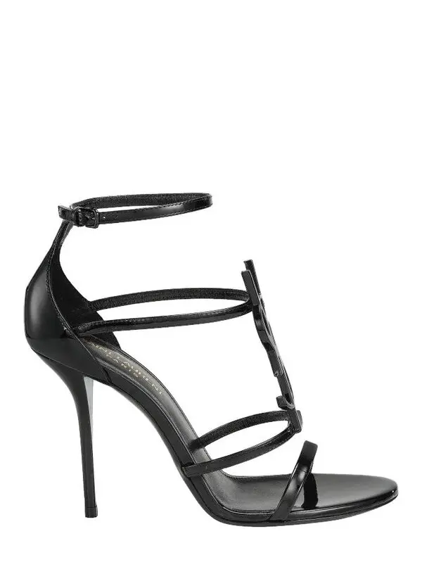 Saint Laurent Cassandra Leather Sandals - Black