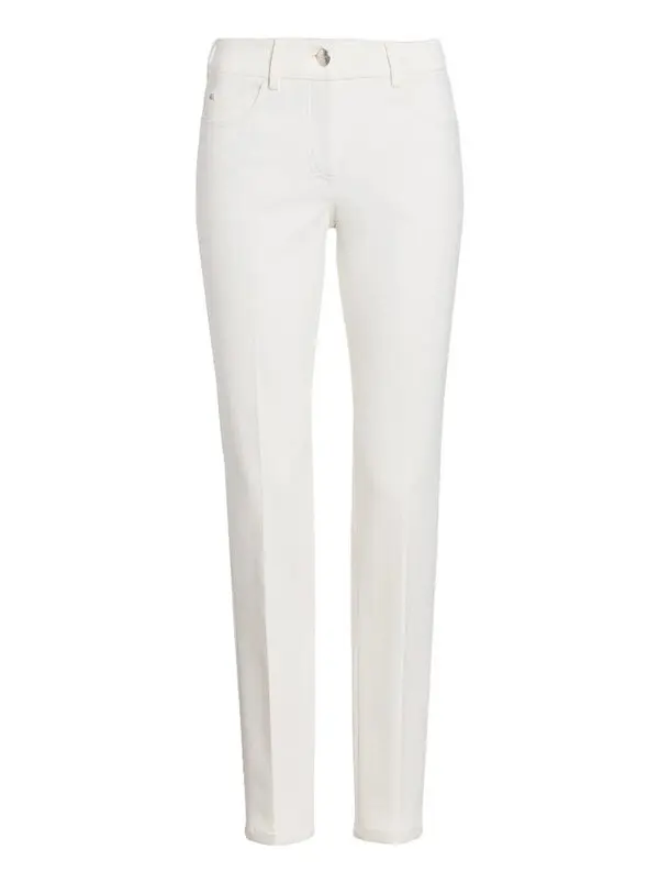 Akris Magda Slim Roll-hem Jeans - Paper