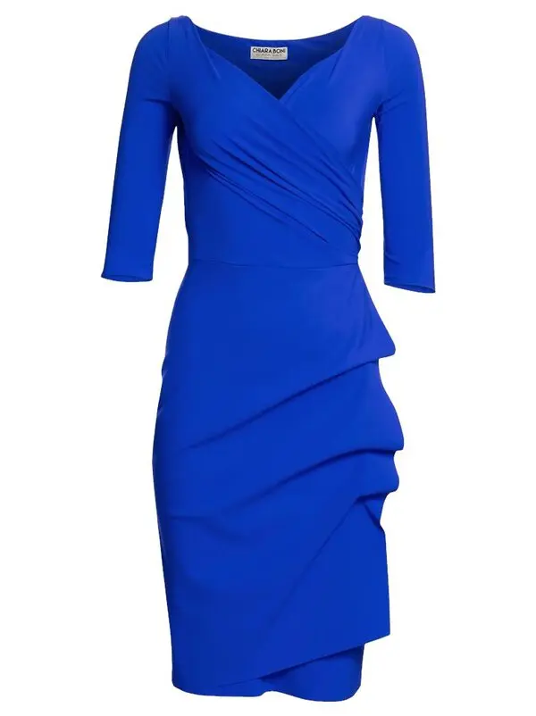 Chiara Boni La Petite Robe Florian Side Ruffle Dress - Blue Klein