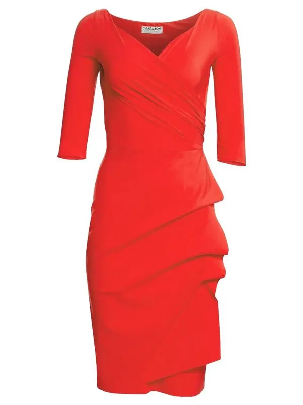 Chiara Boni La Petite Robe Florian Side Ruffle Dress - Red