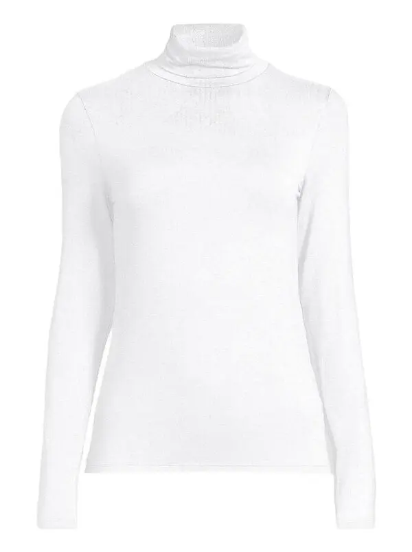 Majestic Filatures Soft Touch Turtleneck Top - Blanc