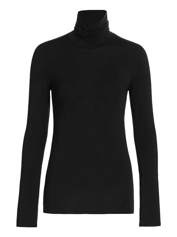 Majestic Filatures Soft Touch Turtleneck Top - Noir