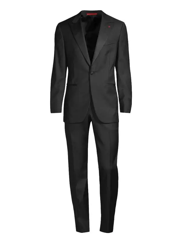 Isaia Sanita Two-button Wool Tuxedo - Black