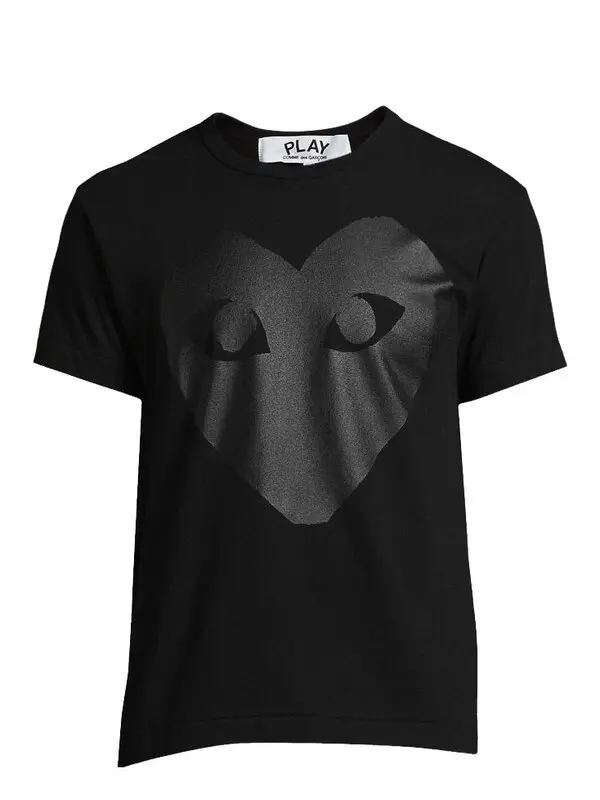 Play Comme Des Garcon Heart Cotton Tee - Black