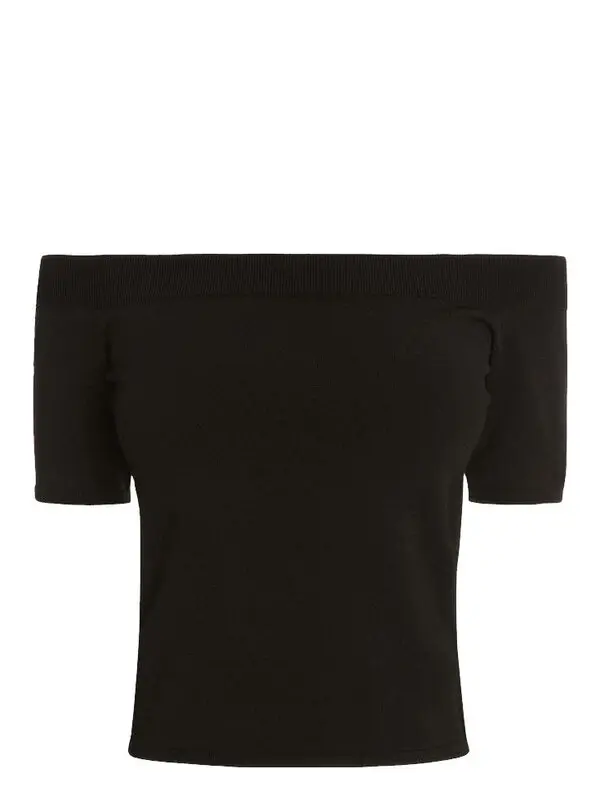 Alexander McQueen Off-the-shoulder Knit Top - Black